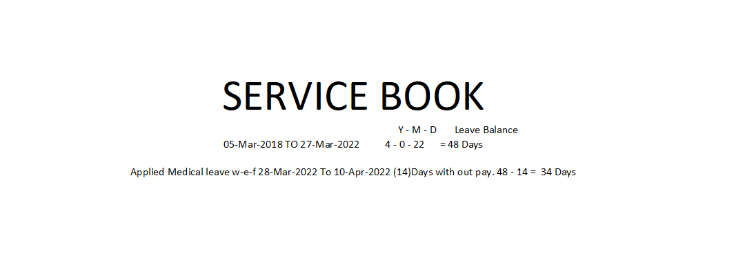 How to maintain Leave Account in Service Book | Calculate Leave Account ...